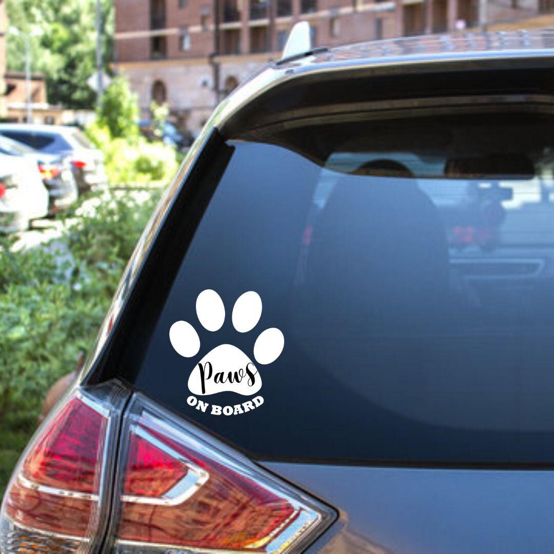Paws on Board Car Decal SVG | Paw Print Cut File (digital Download) - Etsy
