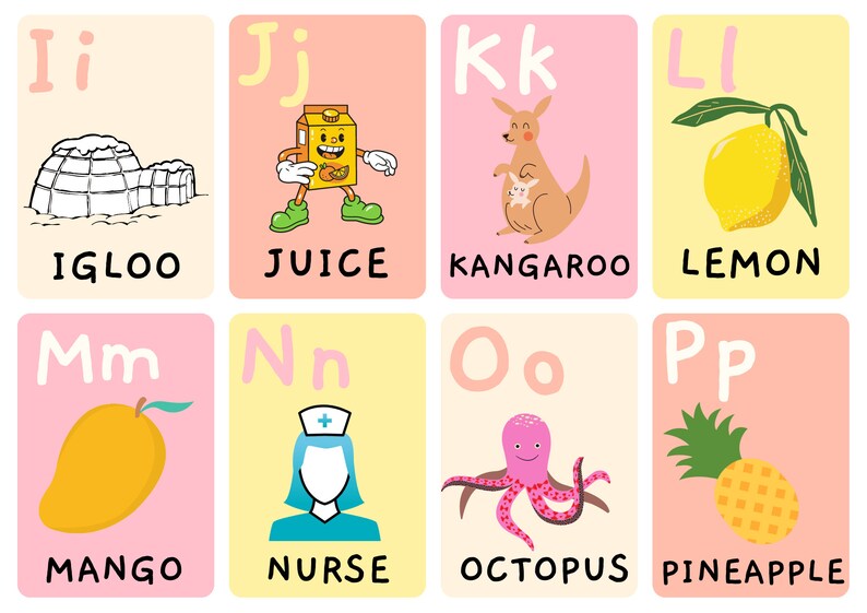 Alphabet Flash Cards for Kids | Printable | Digital Download | Fun and ...