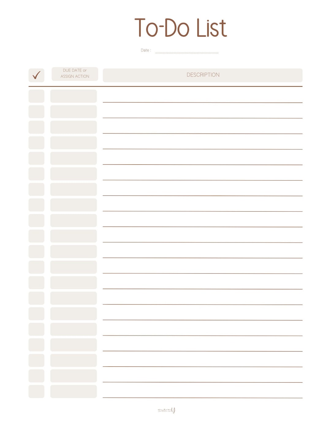 To Do List Tracker Printable, Instant Digital Product Download, Minimal ...