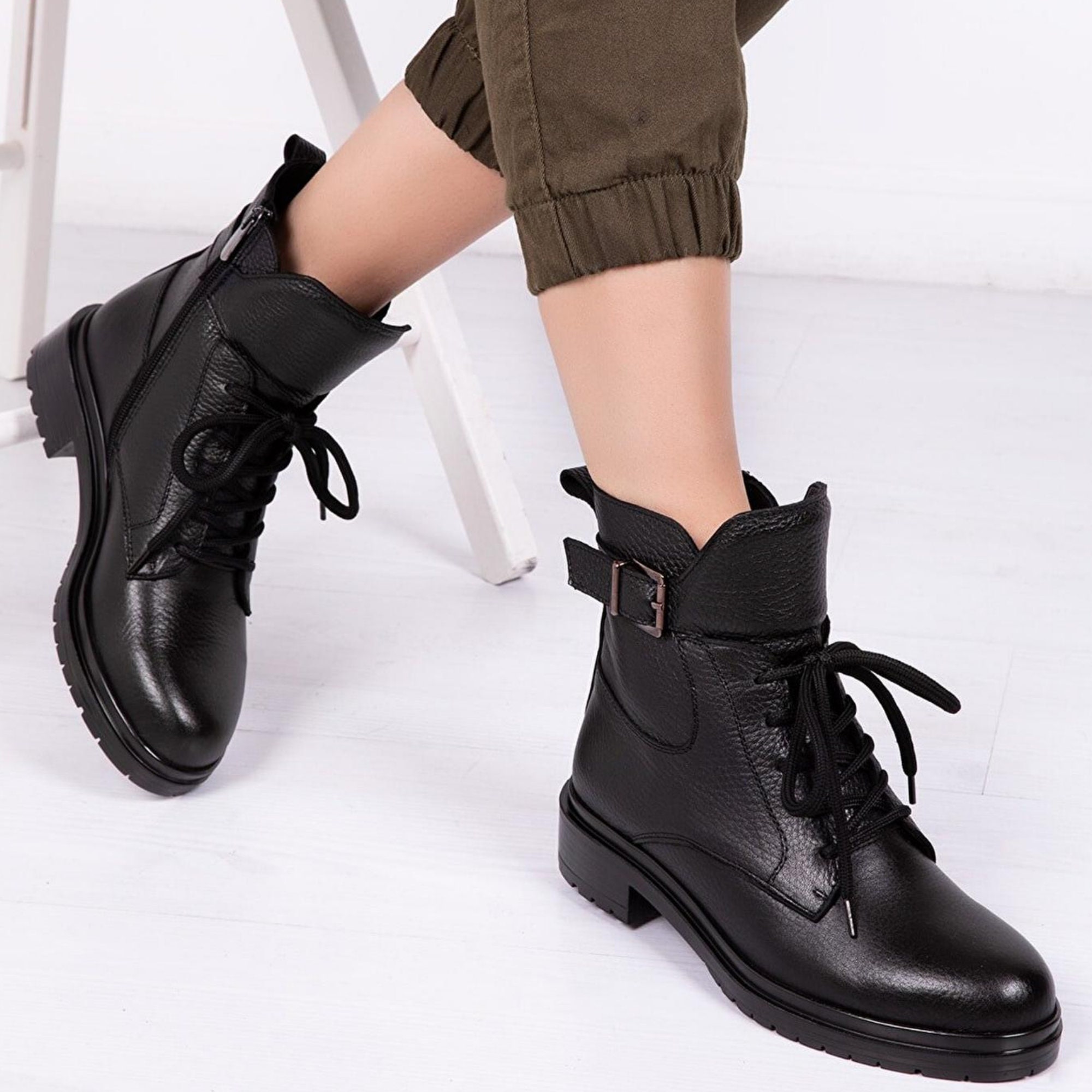 Genuine Leather Women's Boot Handmade Black Women Boots - Etsy