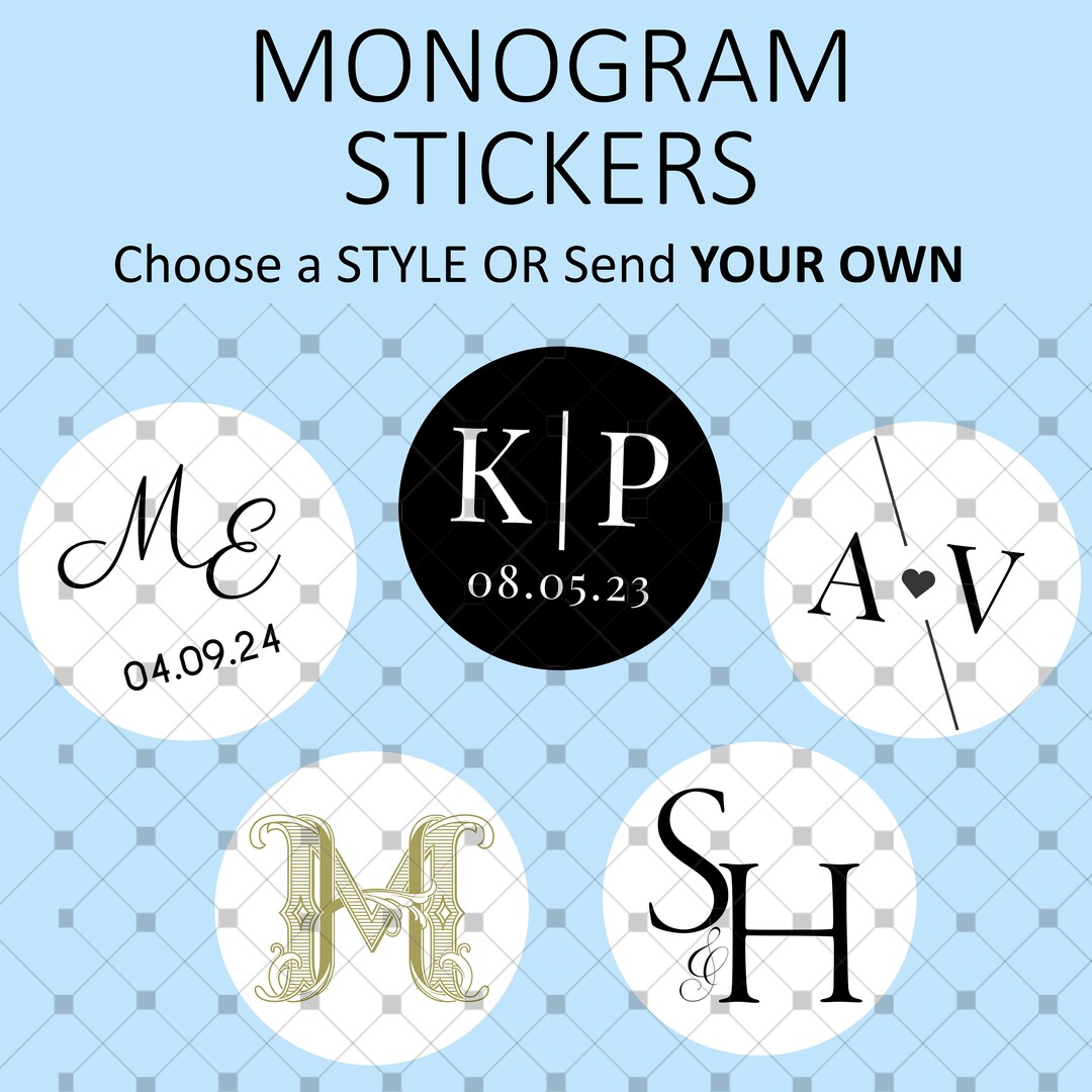 Custom Monogram Stickers | Monogram Luggage Vinyl Sticker | Single ...
