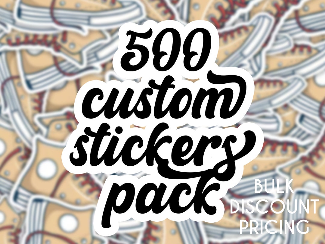 500 Custom Stickers Pack | Personalized Round Small Business Logo ...