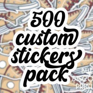 500 Custom Stickers Pack | Personalized Round Small Business Logo ...