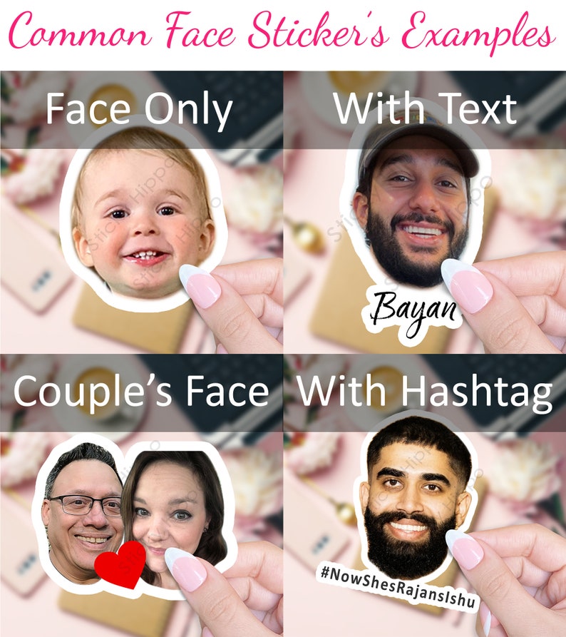 Any Size Personalized Custom Face Stickers or Temporary - Etsy
