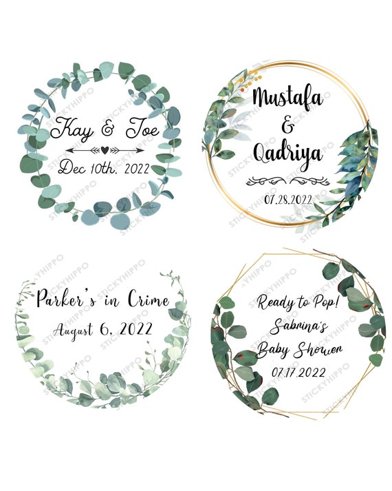 200 Custom Wedding Stickers / Labels Personalized Circle - Etsy