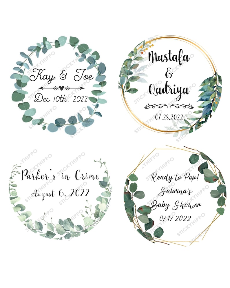 200 Custom Wedding Stickers / Labels Personalized Circle - Etsy