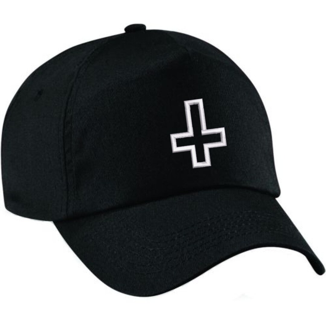 Inverted Cross Logo Embroidered Black Cap - Etsy