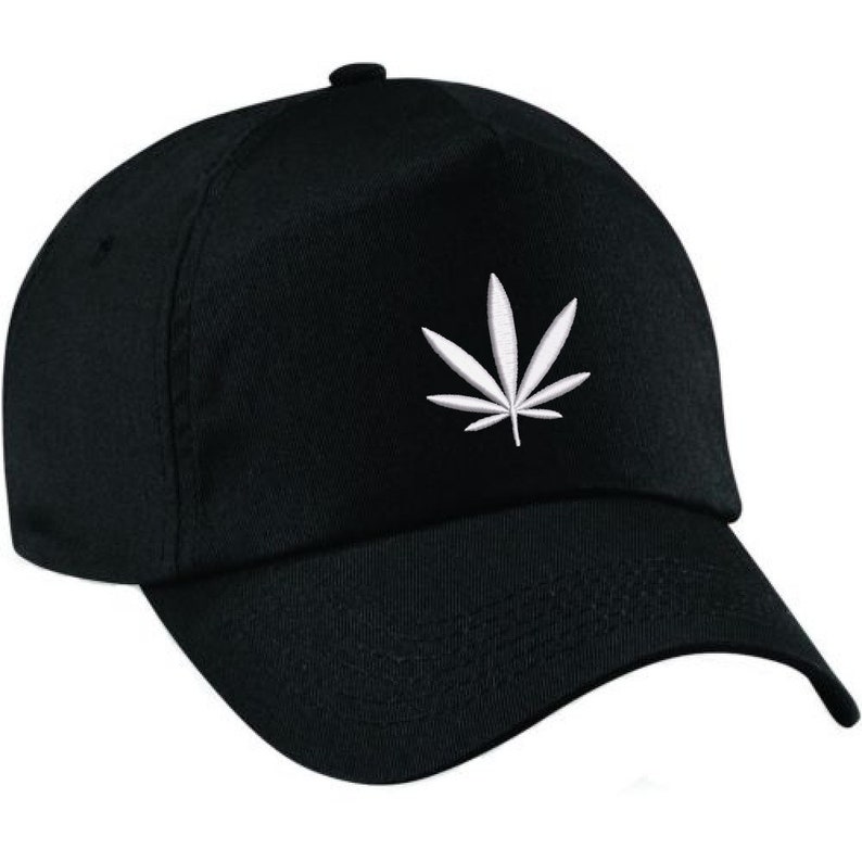 Weed Leaf Logo Embroidered Black Cap - Etsy