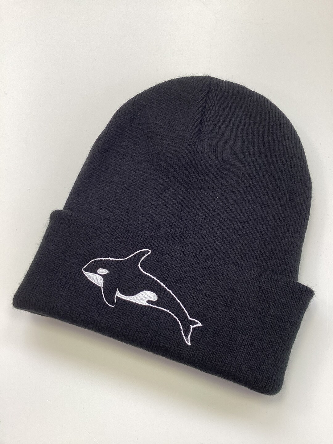 Orca Logo Embroidered Black Beanie Hat - Etsy
