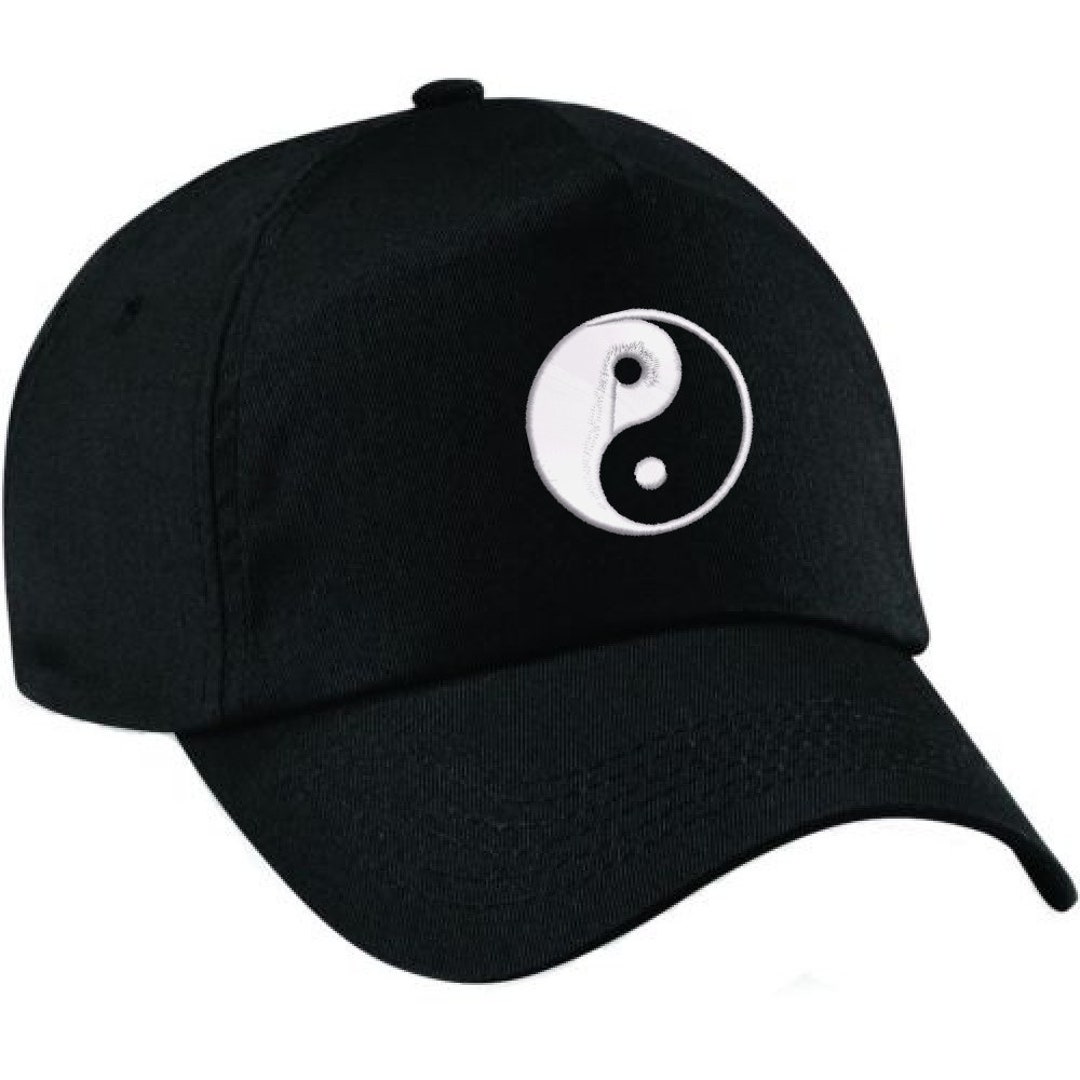 Yin Yang Symbol Embroidered Black Cap - Etsy