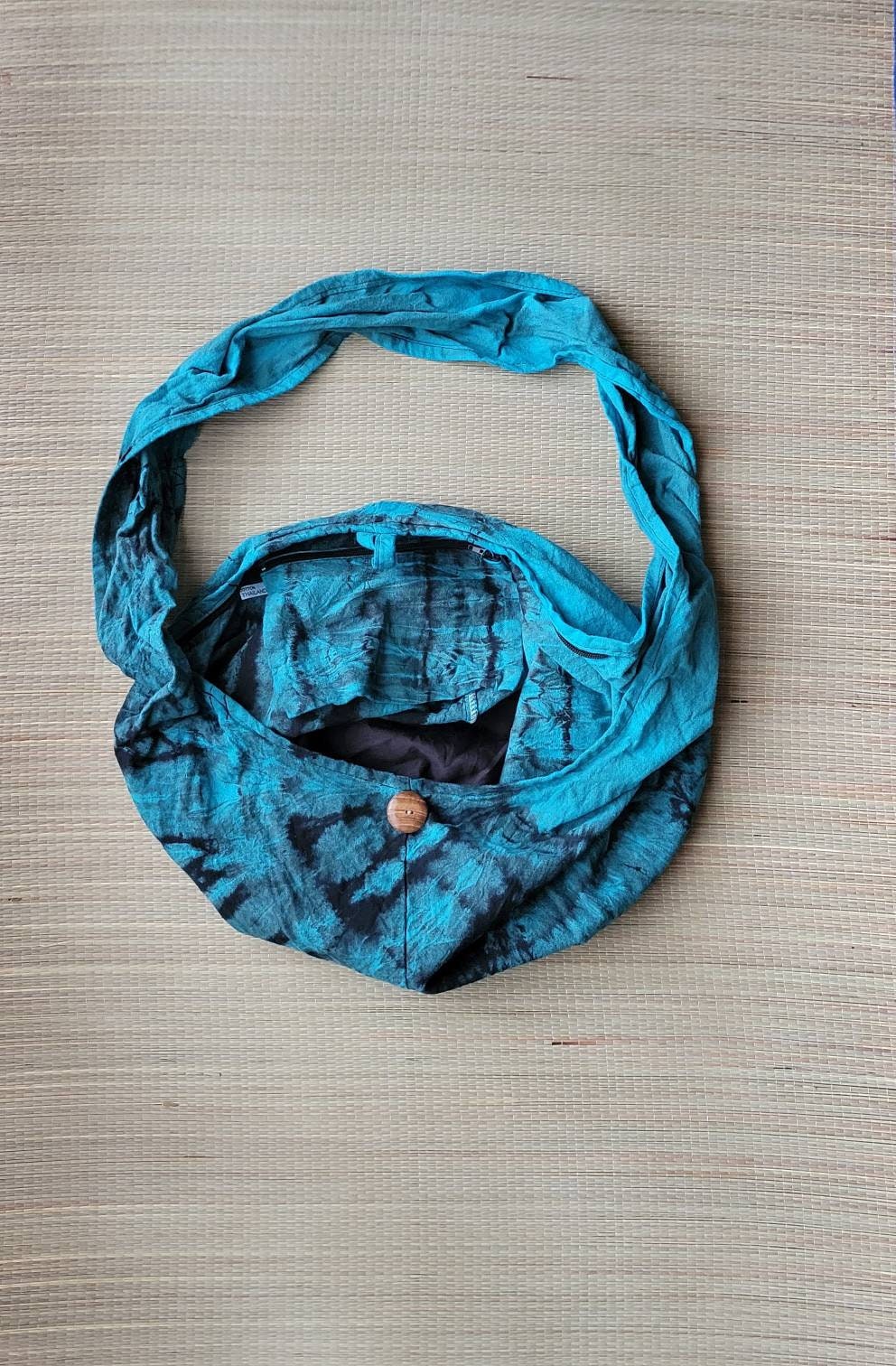 Blue Tie Dye Boho Crossbody Shoulder Bag Sling Gypsy Yoga Handbag Tote ...