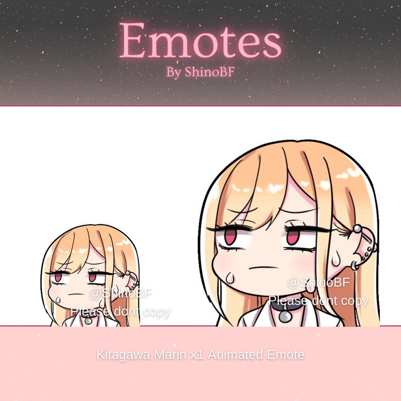 Kitagawa Marin X1 Animated Emote SUS for Twitch and Discord Pack - Etsy