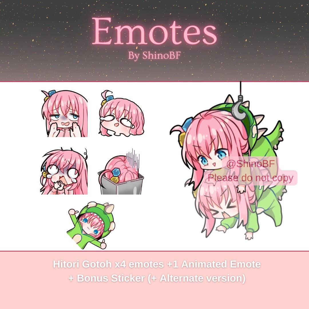 Hitori Gotoh Bocchi the Rock X4 Emote Pack + 1x Animated Emote for ...