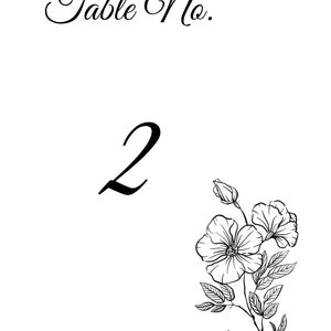 Black and White Hand-drawn Flower Stencil Digital Printable Table ...