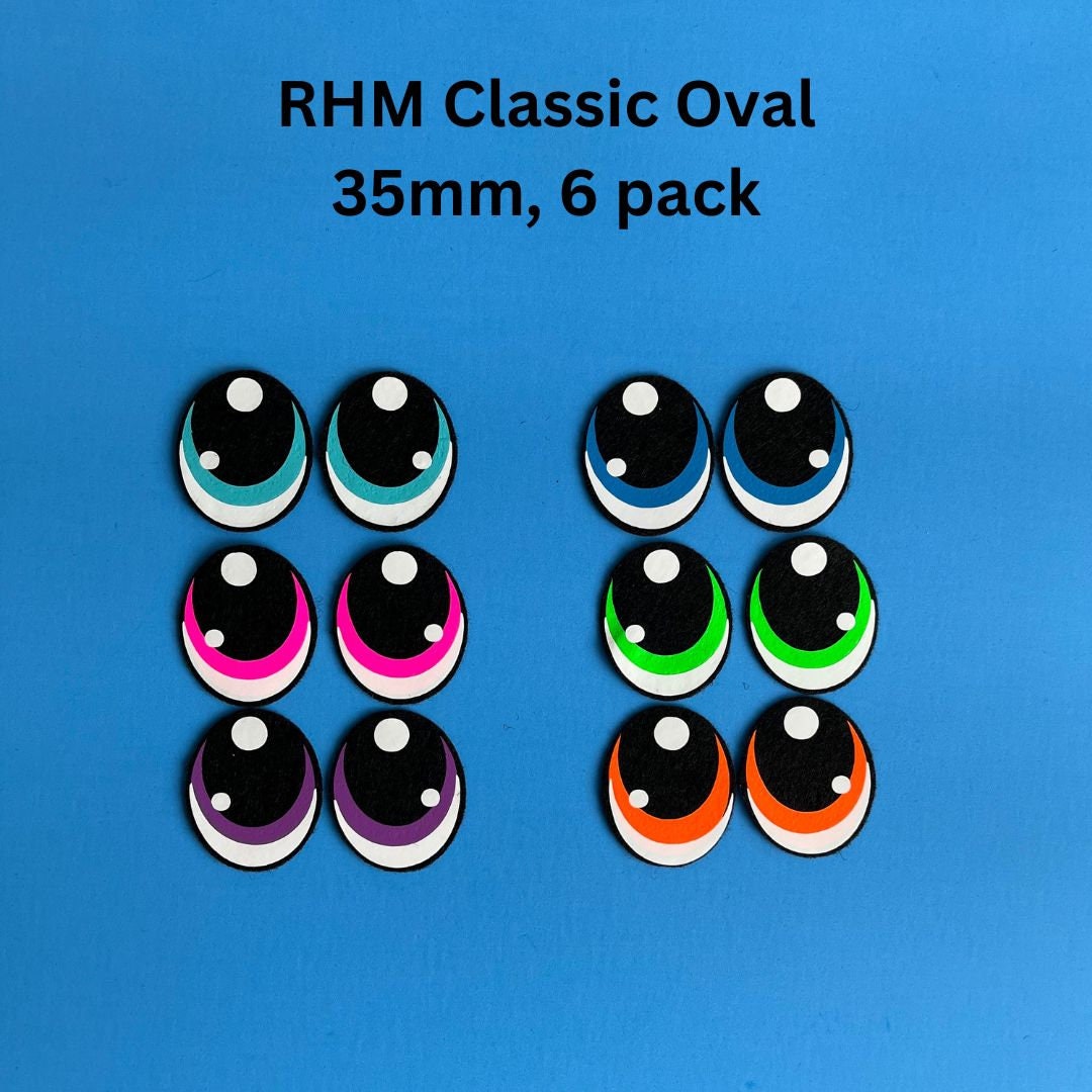 Felt Eyes RHM Classic Oval/eyelash Multi Color Pack, 6 Pairs, Felt Eyes ...
