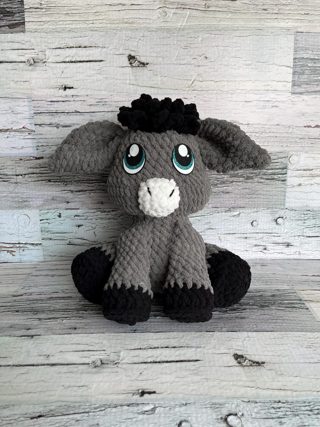Dylan the Donkey Crochet Plushie Soft Handmade Stuffed Animal Perfect ...