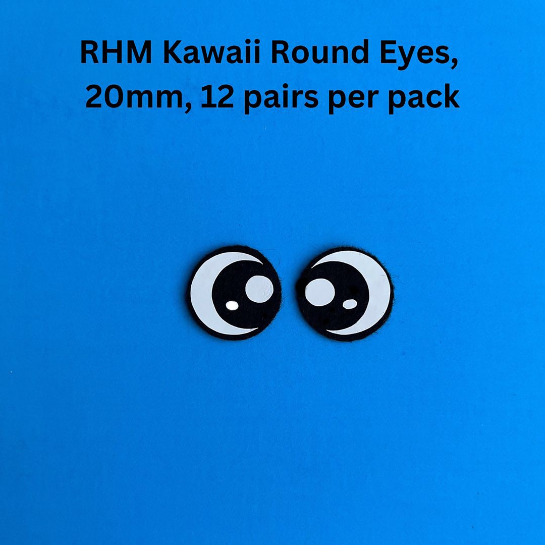 Felt Eyes Round Kawaii, Felt Eyes for Crochet or Knit Plushies, 20mm or ...