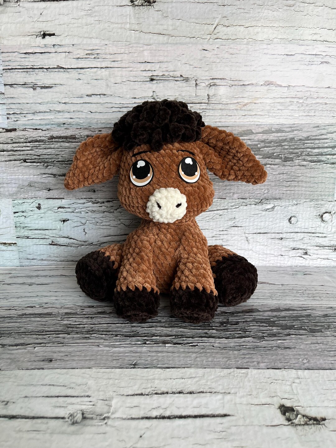 Dylan the Donkey Crochet Plushie Soft Handmade Stuffed Animal Perfect ...