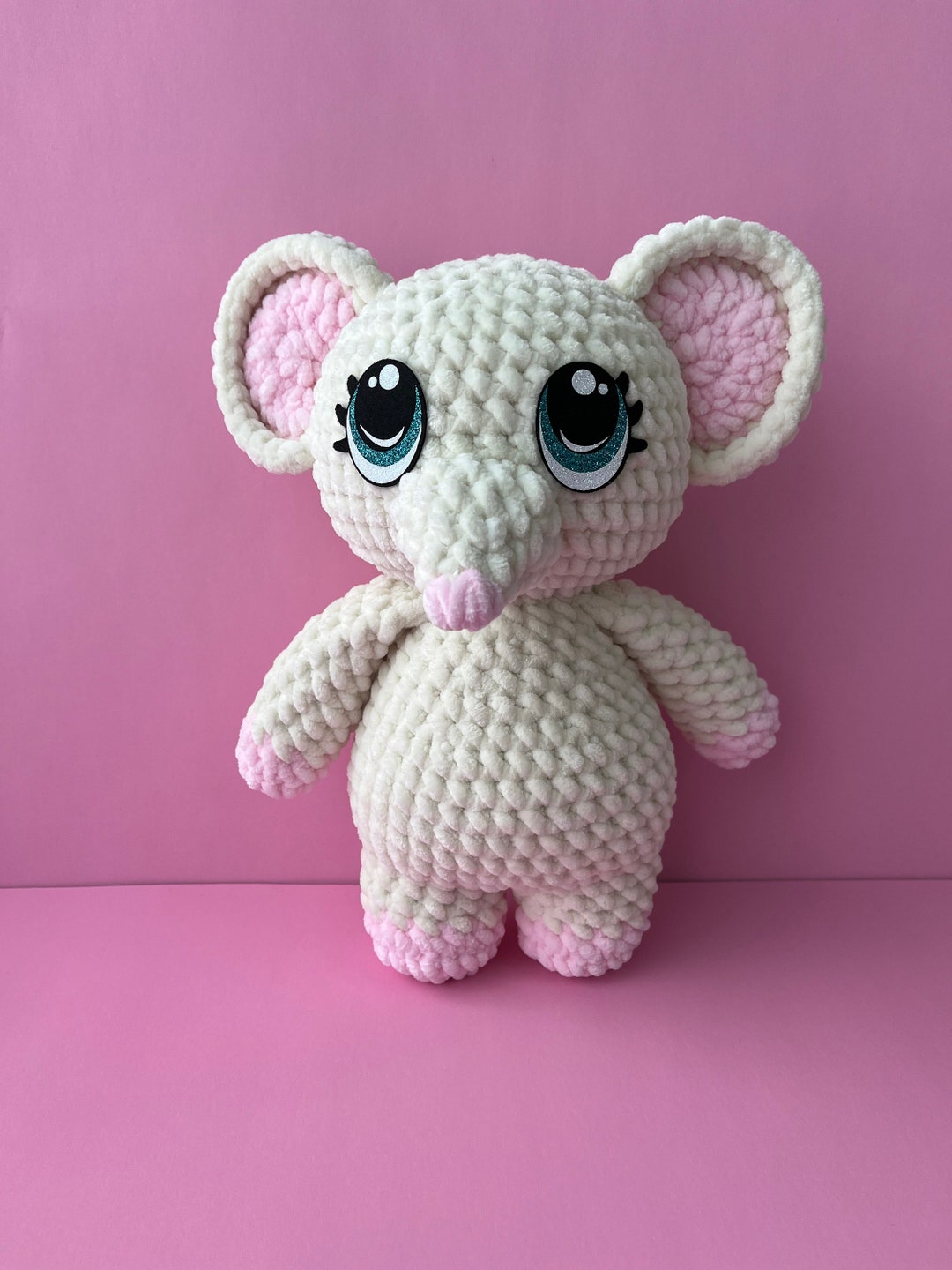 Mouse Huggable Crochet Plushie, Mouse Plushie, Grey Mouse, Ready to ...