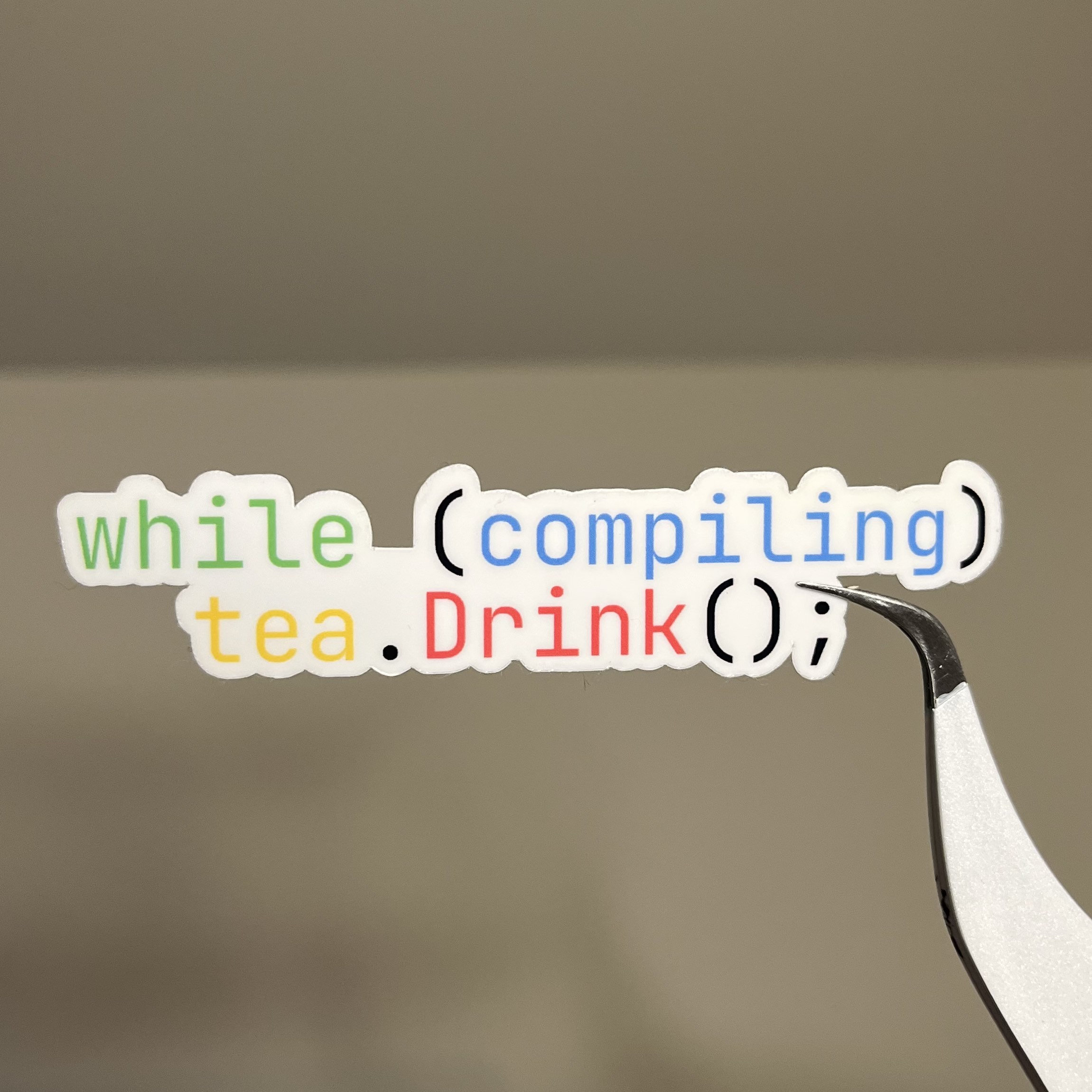 Compiling Drink Tea Code Sticker Programming Coding T For School Developer Computer 