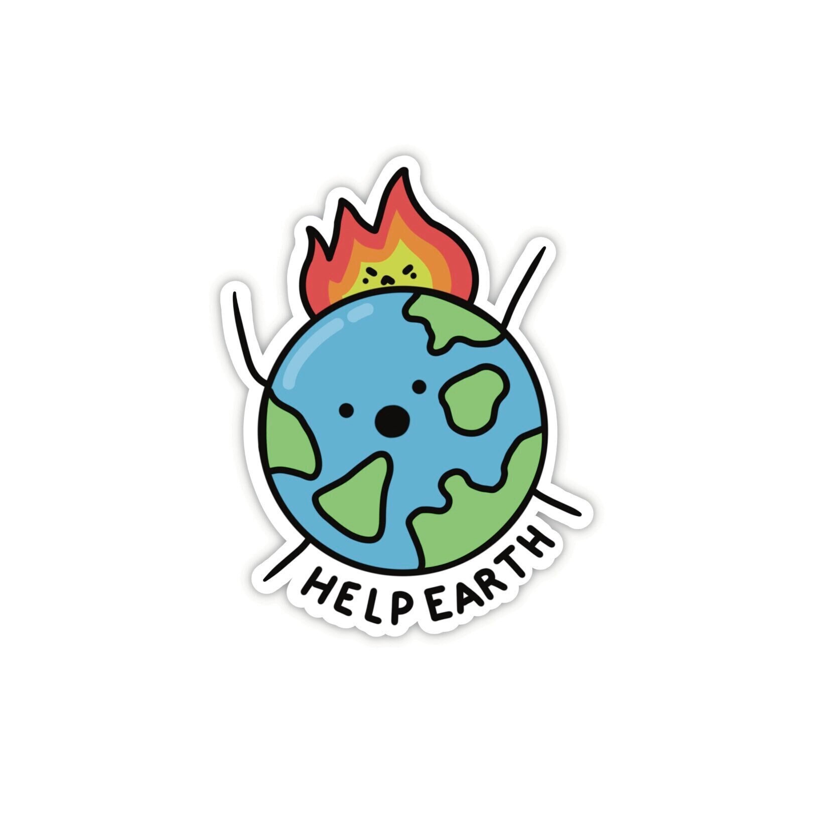 Help Earth Sticker Climate Change Earth Day Save the - Etsy UK