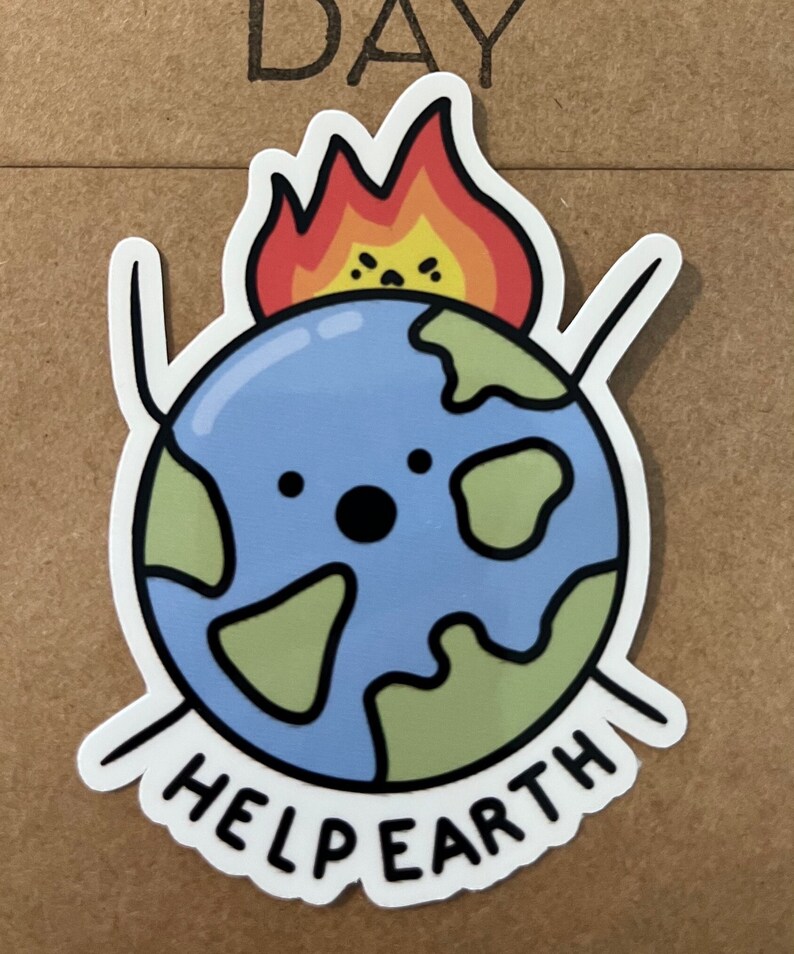 Help Earth Sticker Climate Change Earth Day Save the - Etsy UK