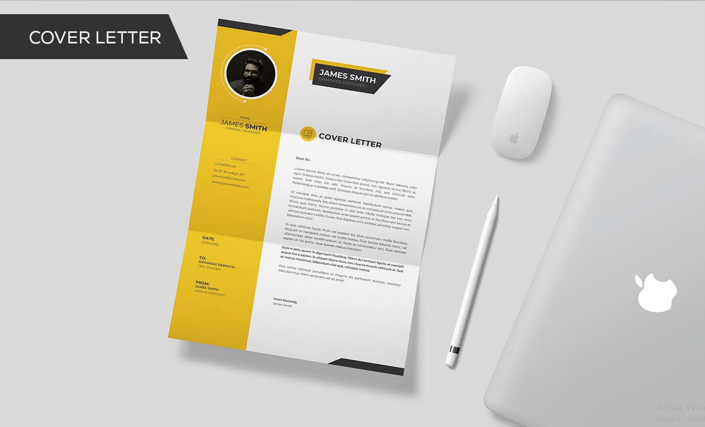 Professional Resume/cv Template 4 Colors and Programs - Etsy