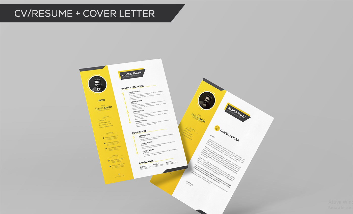 Professional Resume/cv Template 4 Colors and Programs - Etsy