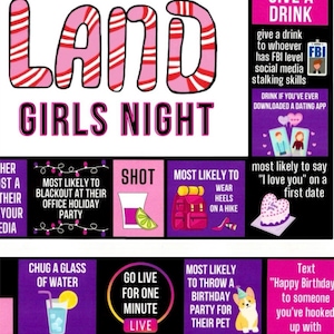 Tipsy Land Girls Night Game, Girls Night Out, Party Drinking Board Game ...