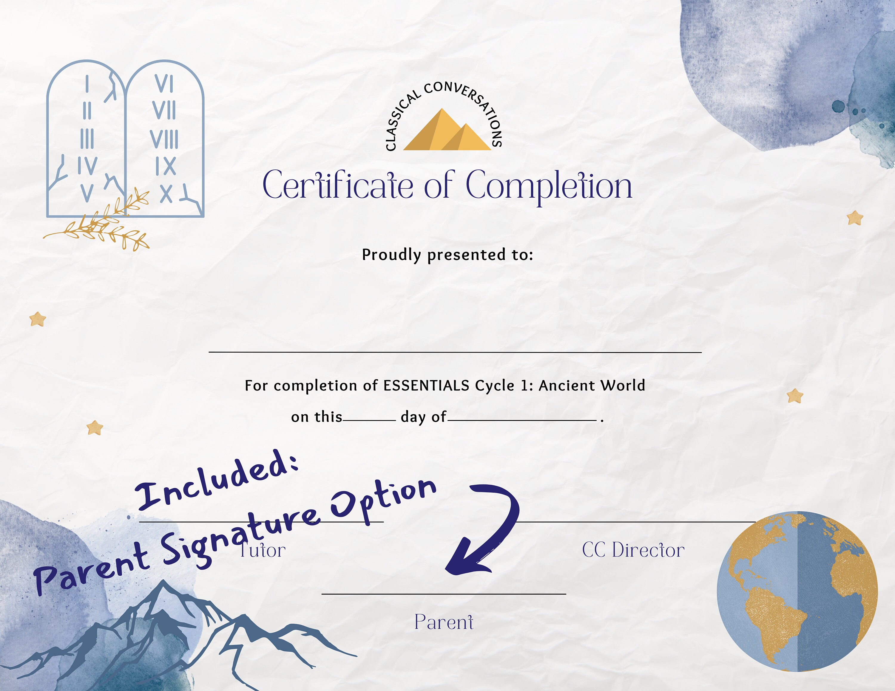 Classical Conversations Essentials Cycle 1 Certificate of Completion CC ...