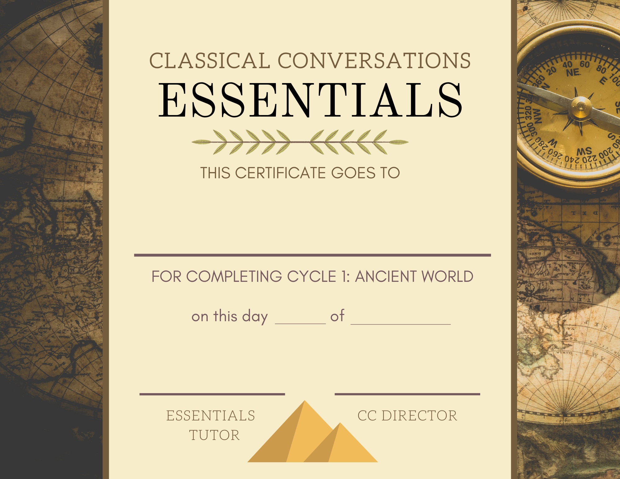 Classical Conversations Essentials Cycle 1 Certificate of Completion CC ...