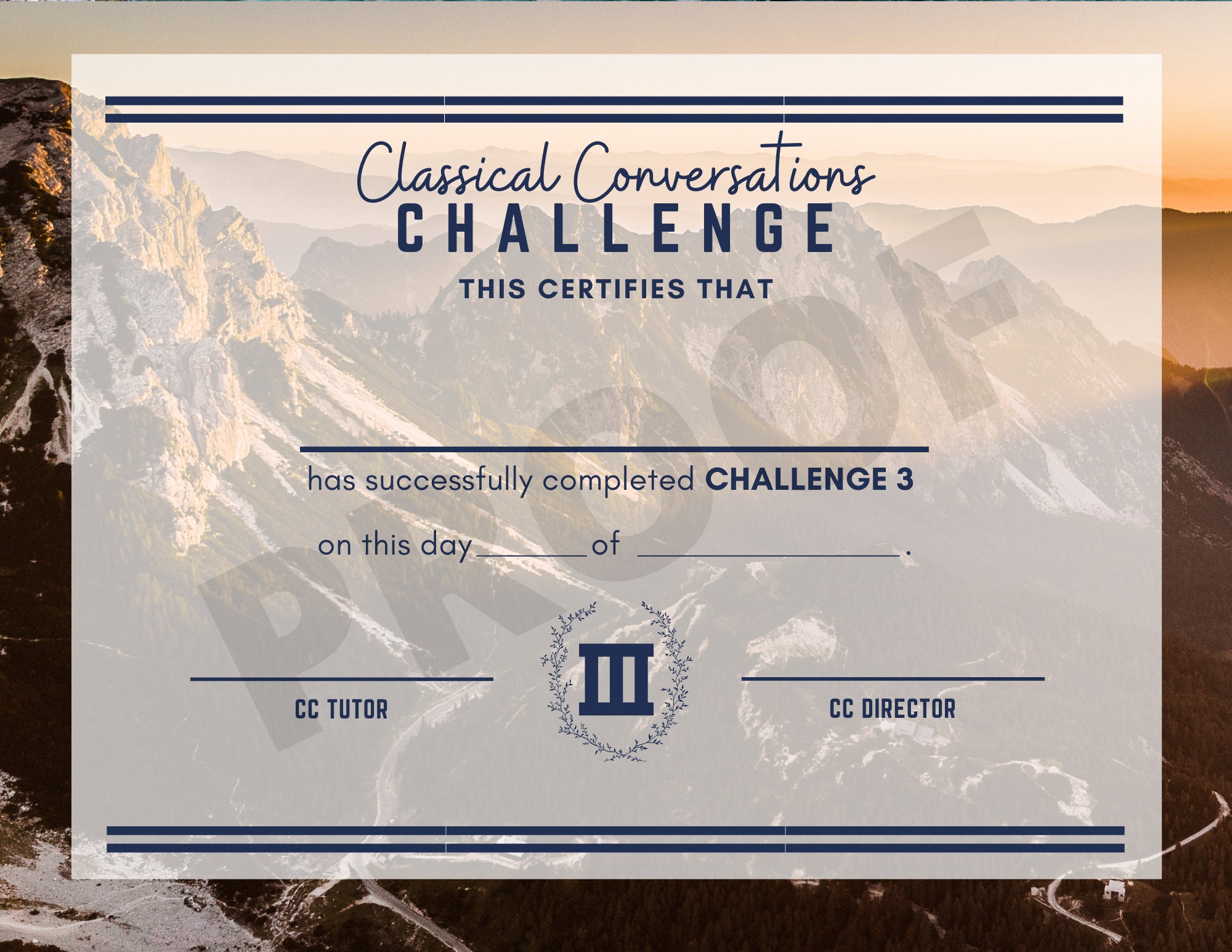 Classical Conversations Certificates of Completion for CHALLENGE Levels ...