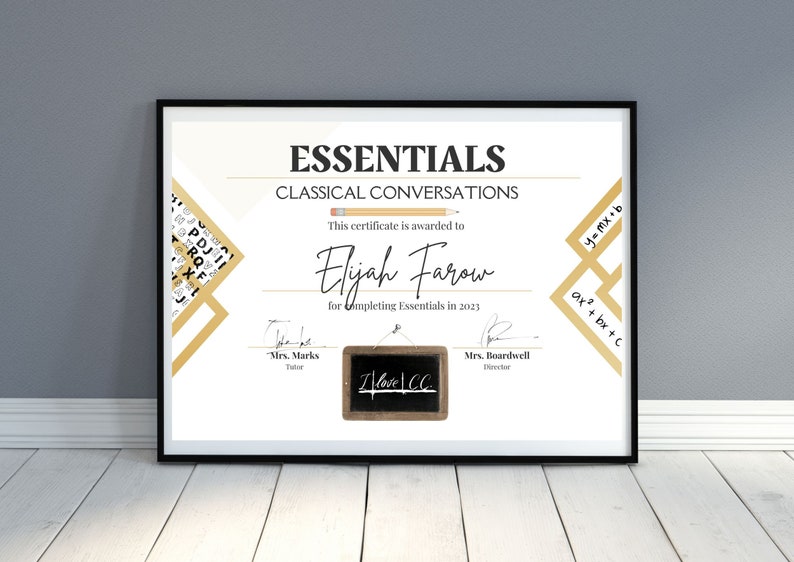 Classical Conversations ESSENTIALS Certificate BUNDLE, CC End of Year ...