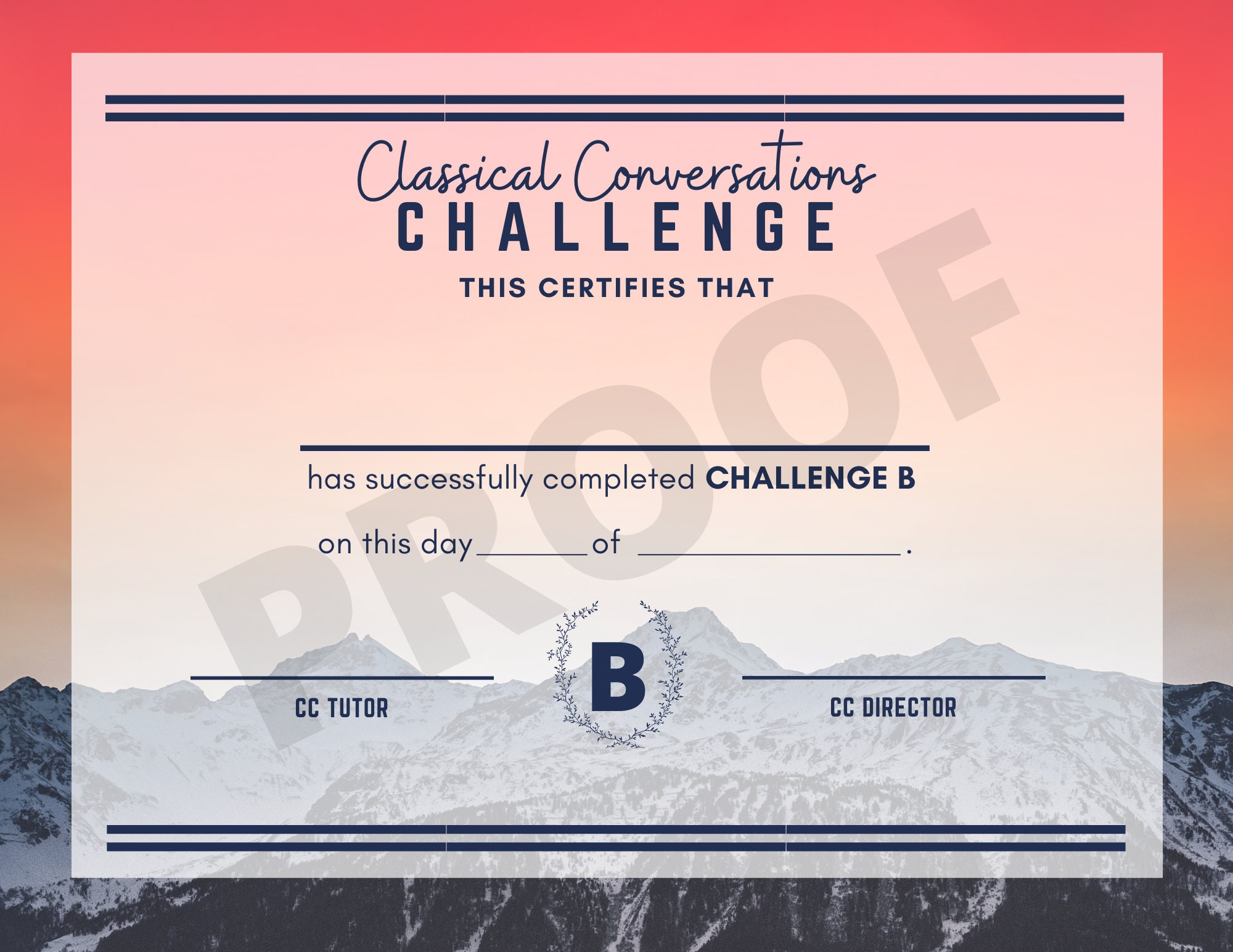 Classical Conversations Certificates of Completion for CHALLENGE Levels ...