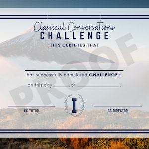 Classical Conversations Certificates of Completion for CHALLENGE Levels ...