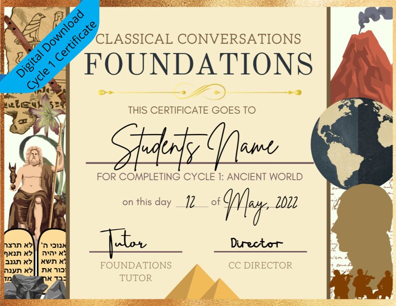 Classical Conversations Foundations Cycle 1 Certificate of Completion ...