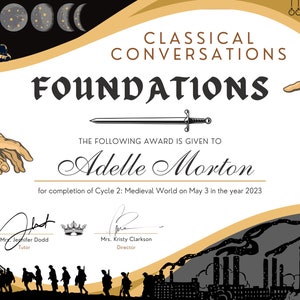 Classical Conversations FOUNDATIONS Certificates BUNDLE, CC Cycle 2 ...