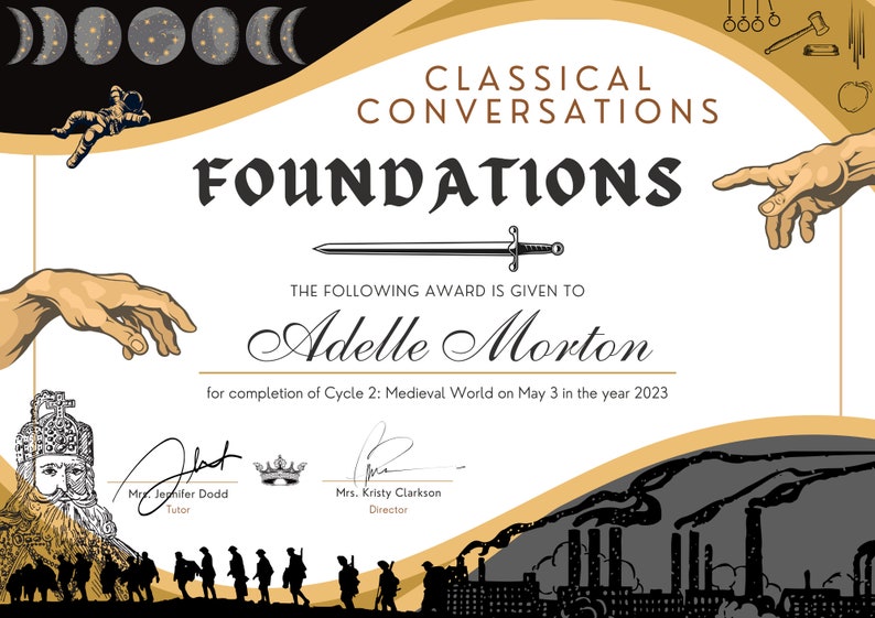 Classical Conversations FOUNDATIONS Certificates BUNDLE, CC Cycle 2 ...