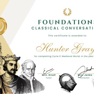 Classical Conversations FOUNDATIONS Certificates BUNDLE, CC Cycle 2 ...