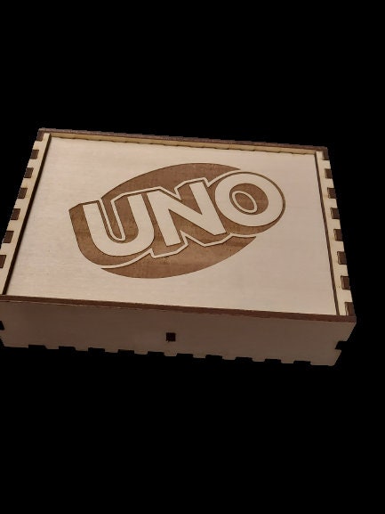 UNO Card Game Box Personalized Laser Wood Cut - Etsy Portugal