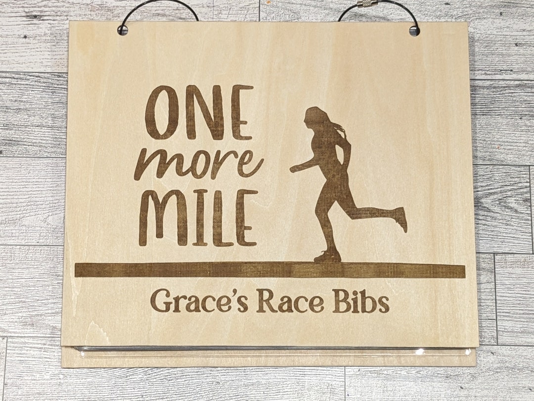 ONE MORE MILE Race Running Bib Book With Sleeves Personalized - Etsy