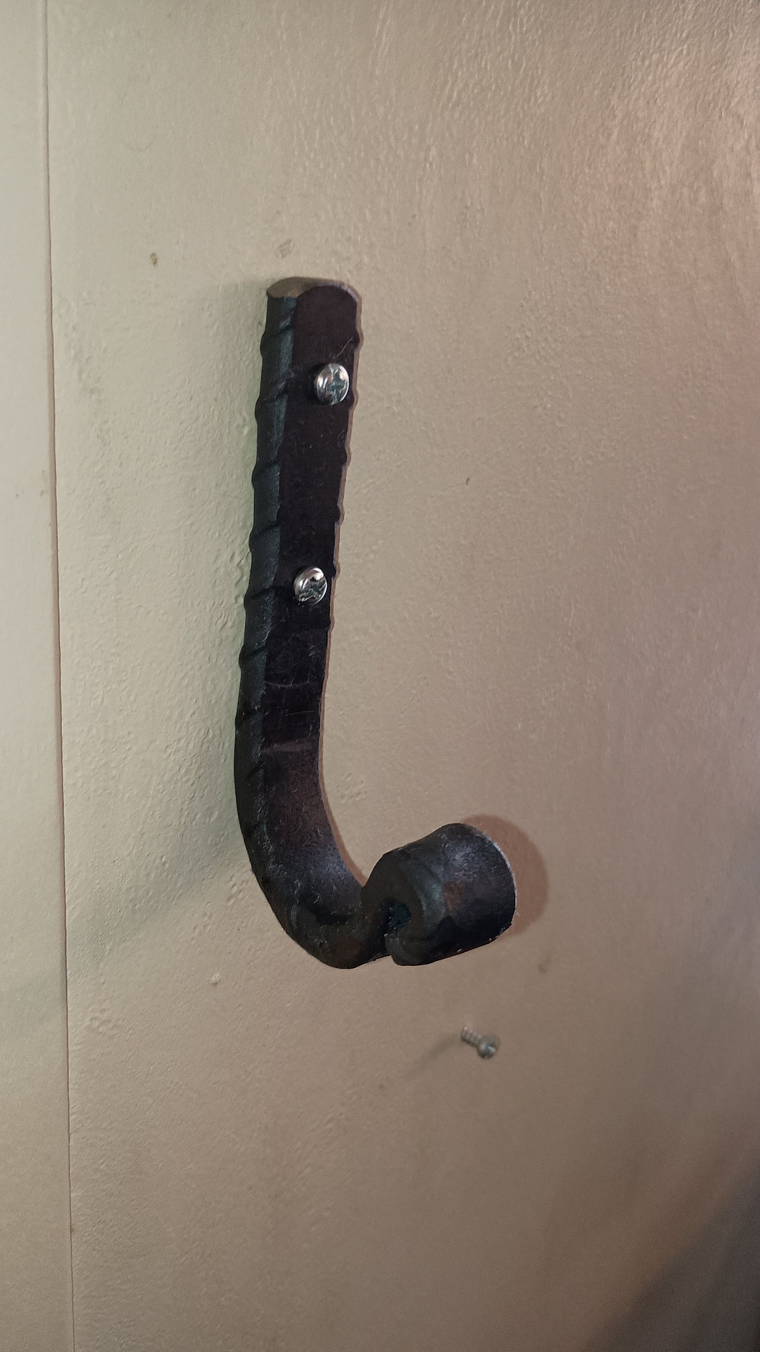 Forged Flat Rebar Wall Hook - Etsy
