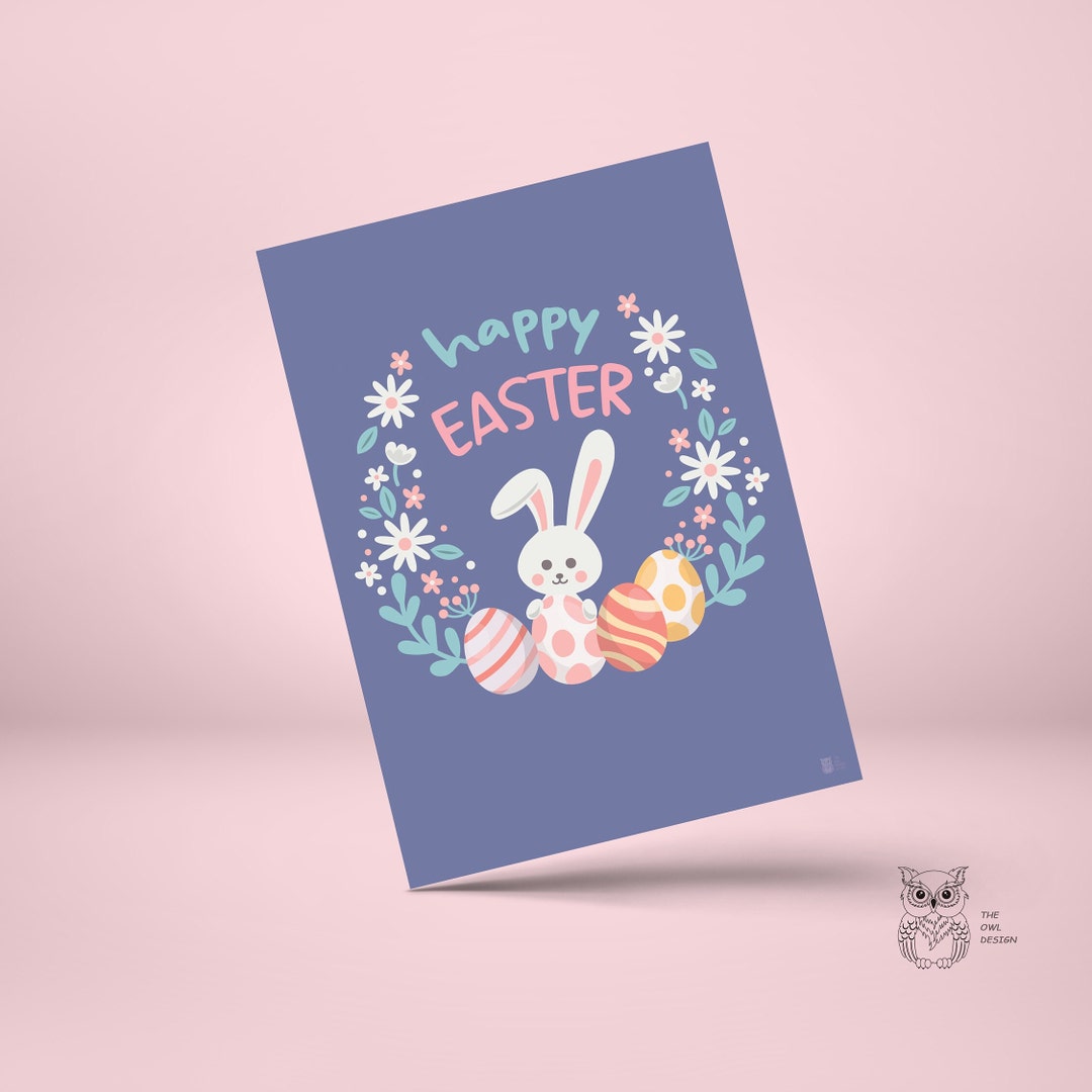 Happy Easter Cards, Easter Cute Card, Easter Card, Easter Bunny, Hoppy ...
