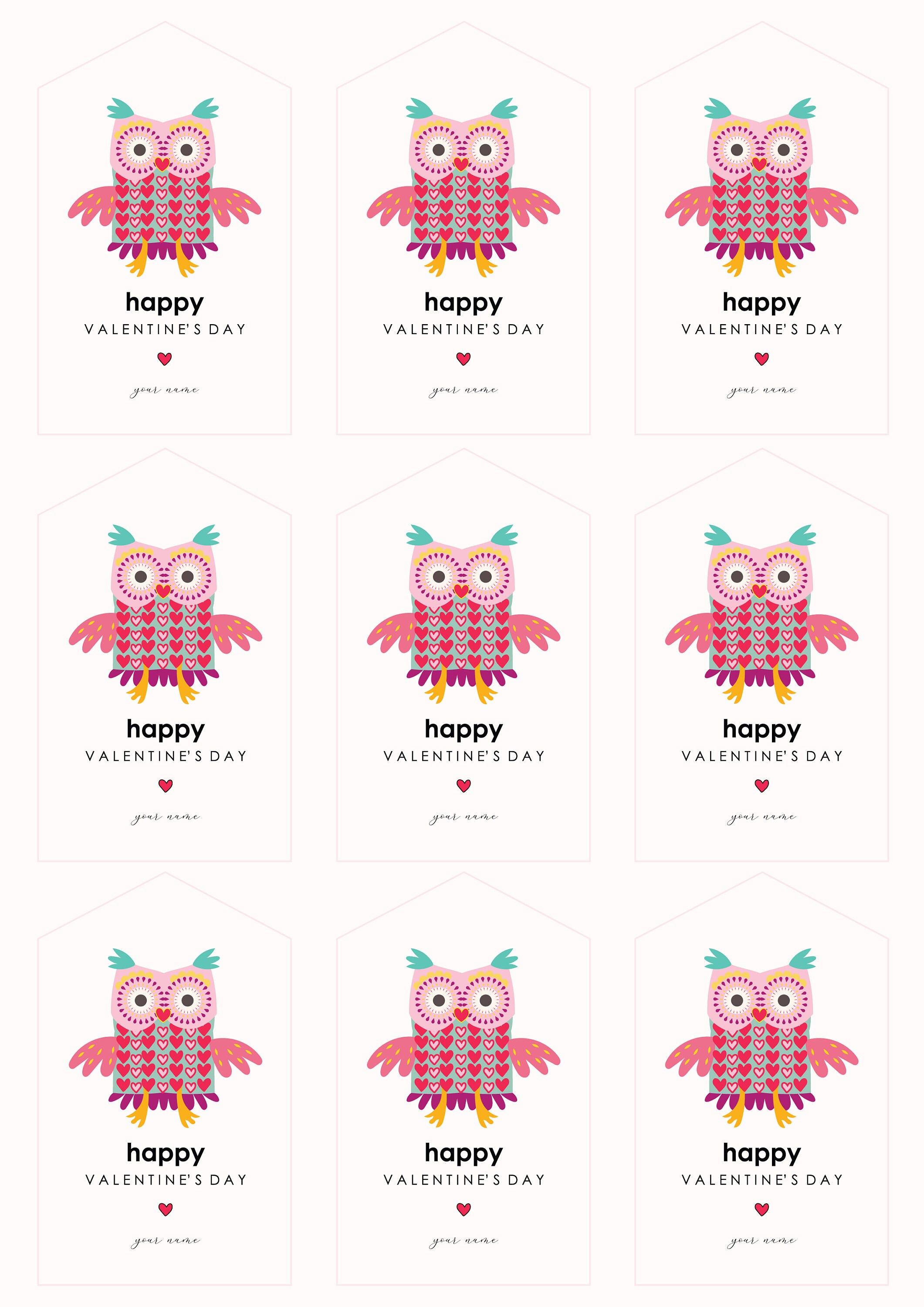 Valentines Day Printable Tag, Editable Gift Tag, Editable Template ...