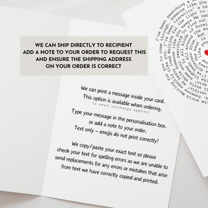 Anniversary Card | Personalised Song Lyrics Card | Vinyl Song Lyrics ...
