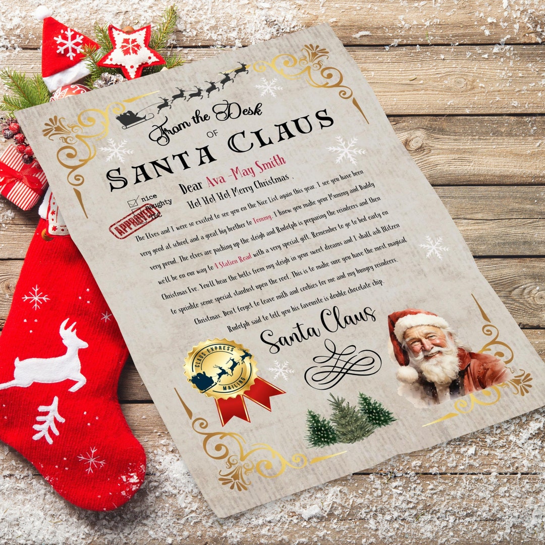 Letter From Santa | Canva Template | Stocking Filler, Christmas Eve Box ...