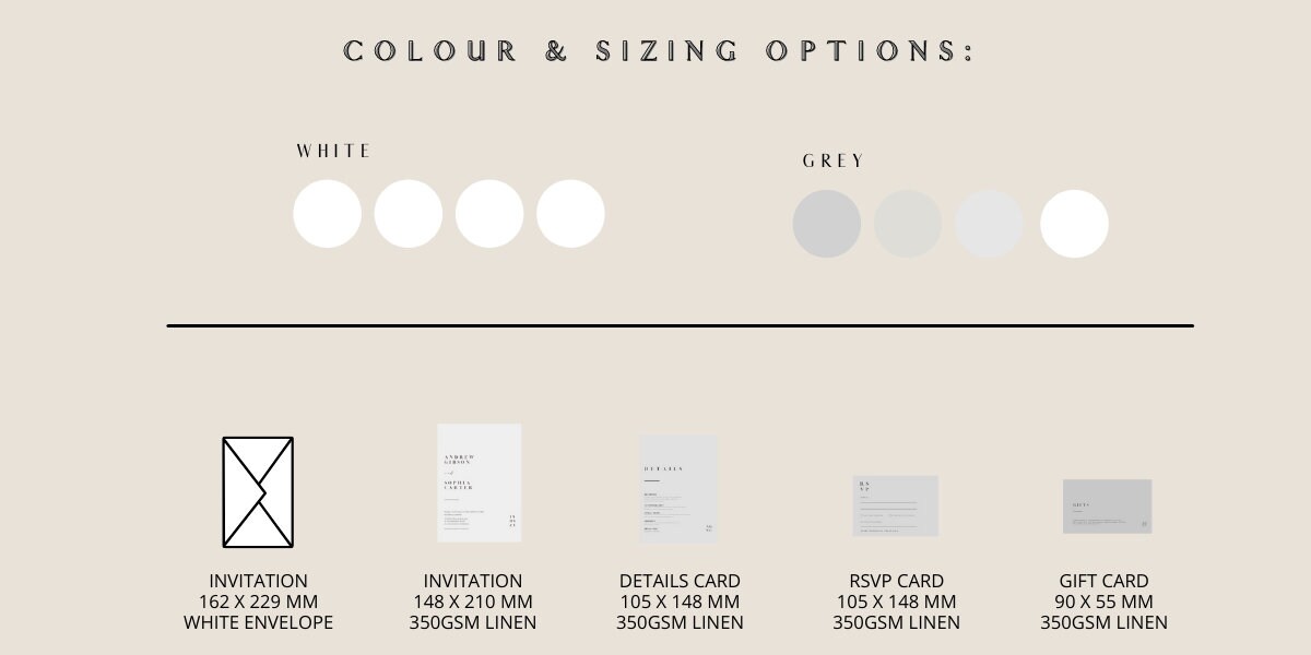 Minimalist Elegant Wedding Invitation, Modern Personalised Wedding ...