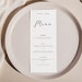 Menu Card Template, Rustic Dinner Menu, Wedding Menu Card Printable ...