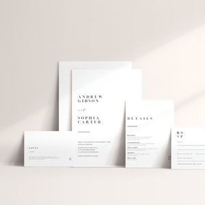 Minimalist Elegant Wedding Invitation, Modern Personalised Wedding ...