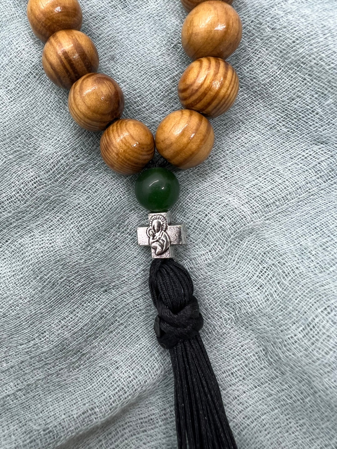 Orthodox Prayer Rope Large Wooden Beads Cross Bead With Icon - Etsy